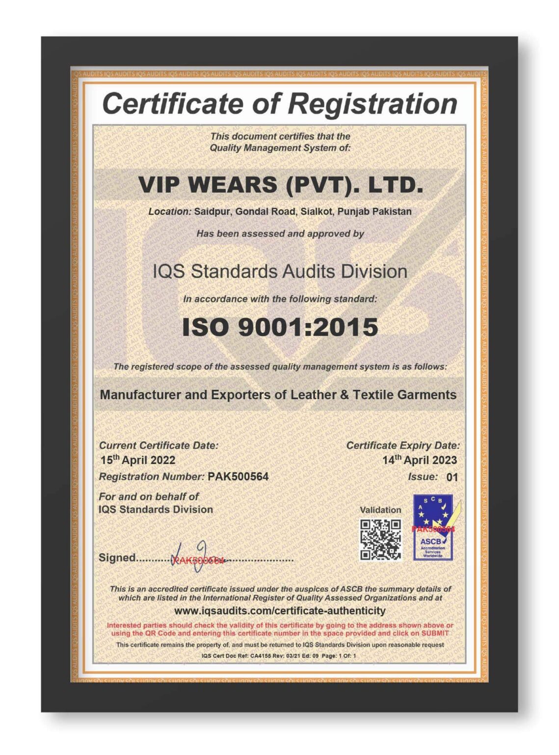 Certificates – VIP Group